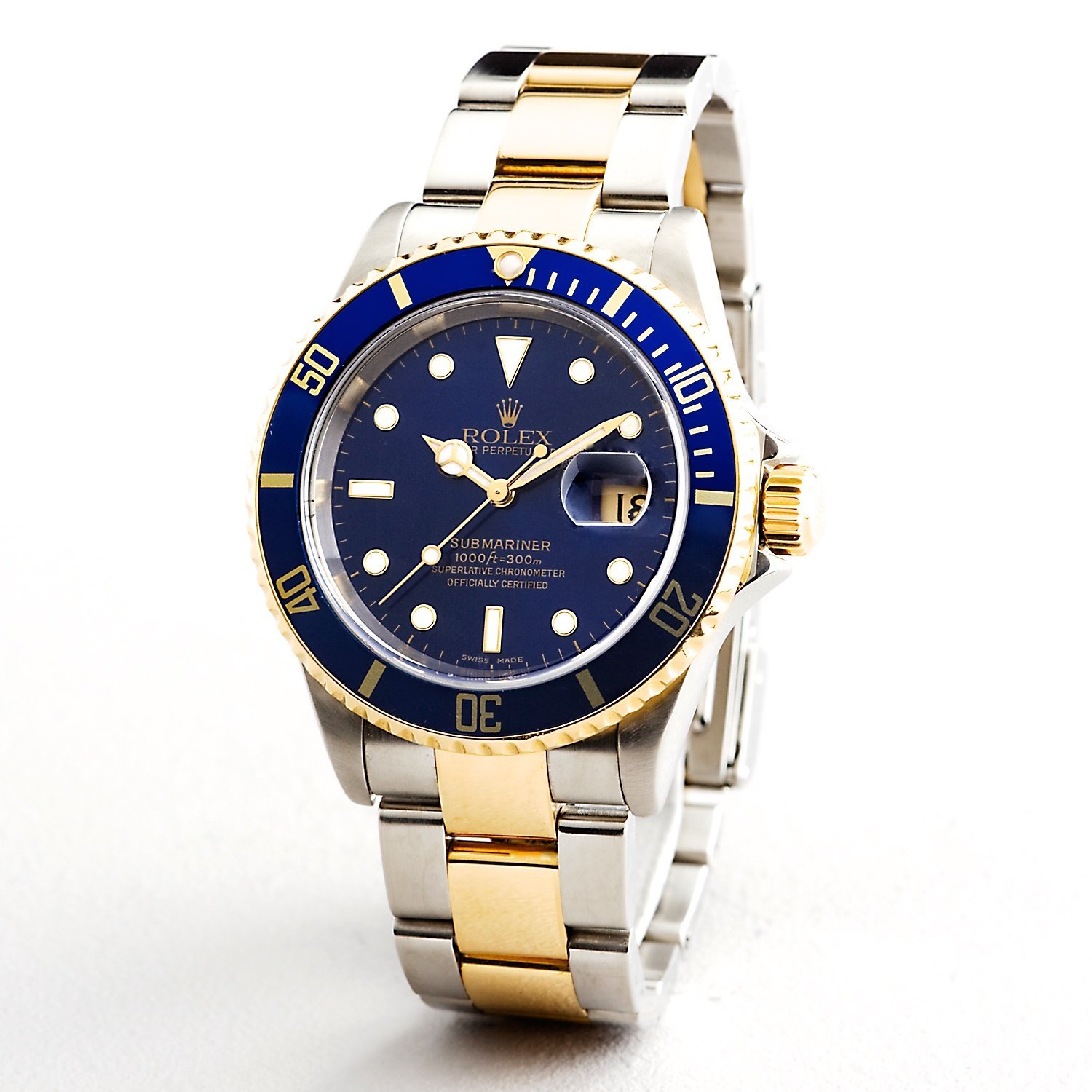 Mens Rolex Two-Tone 18K/SS Submariner Blue 16613T (SKU 16613TBLNHMT)
