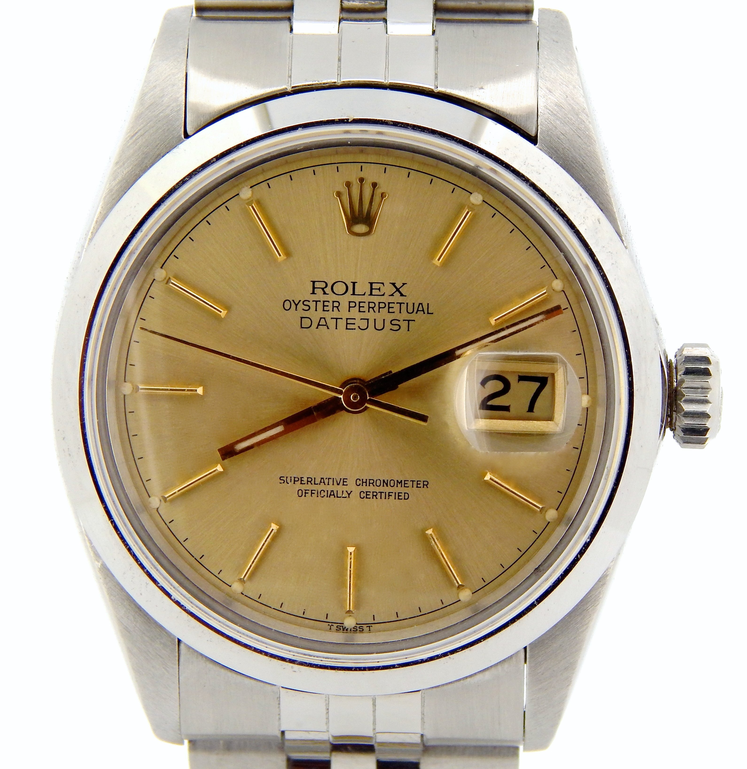 Mens Rolex Stainless Steel Datejust Champagne 16030 (SKU 6552698NJUBMT)