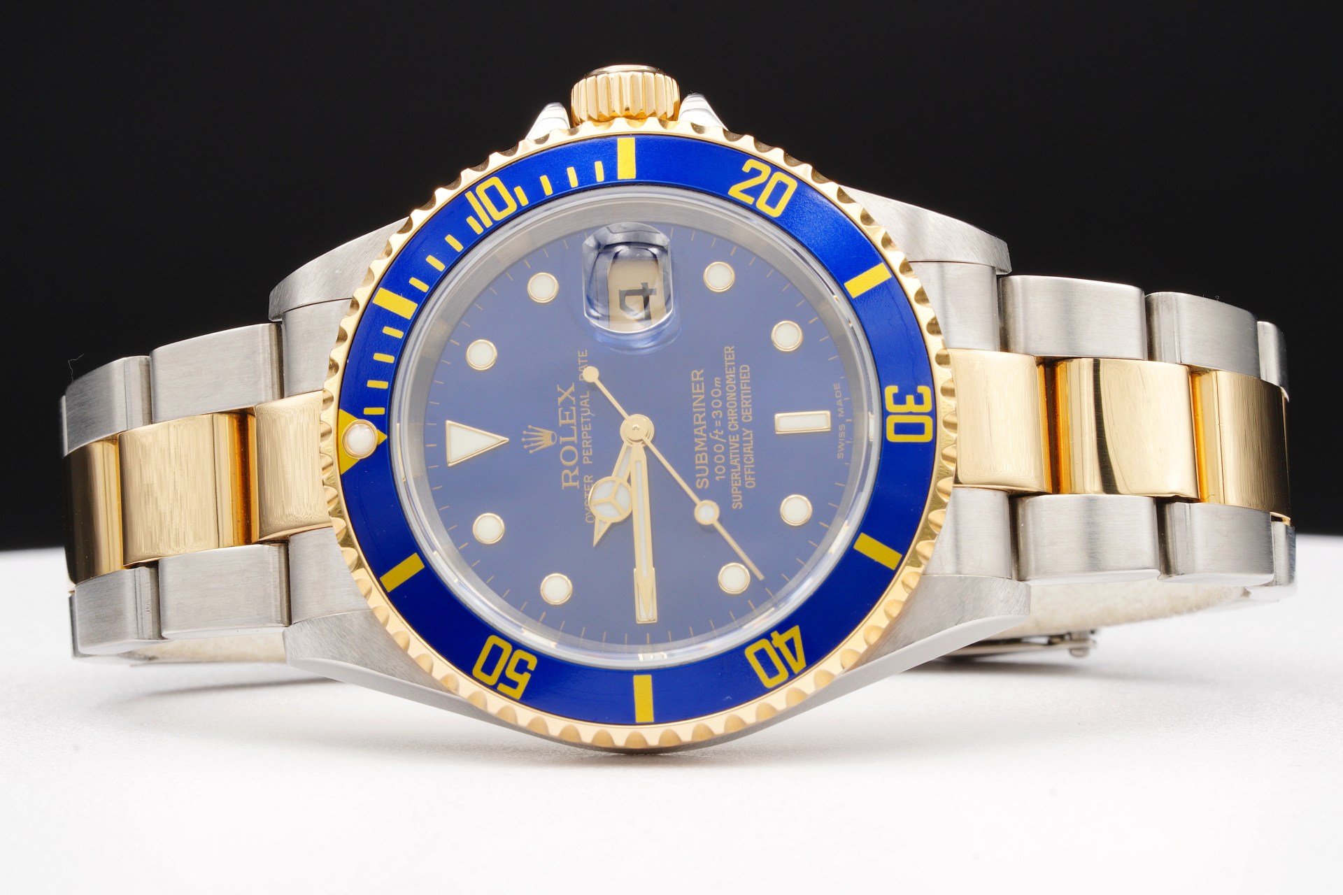 Mens Rolex Two-Tone 18K/SS Submariner Watch Blue Dial 16613T (SKU ...